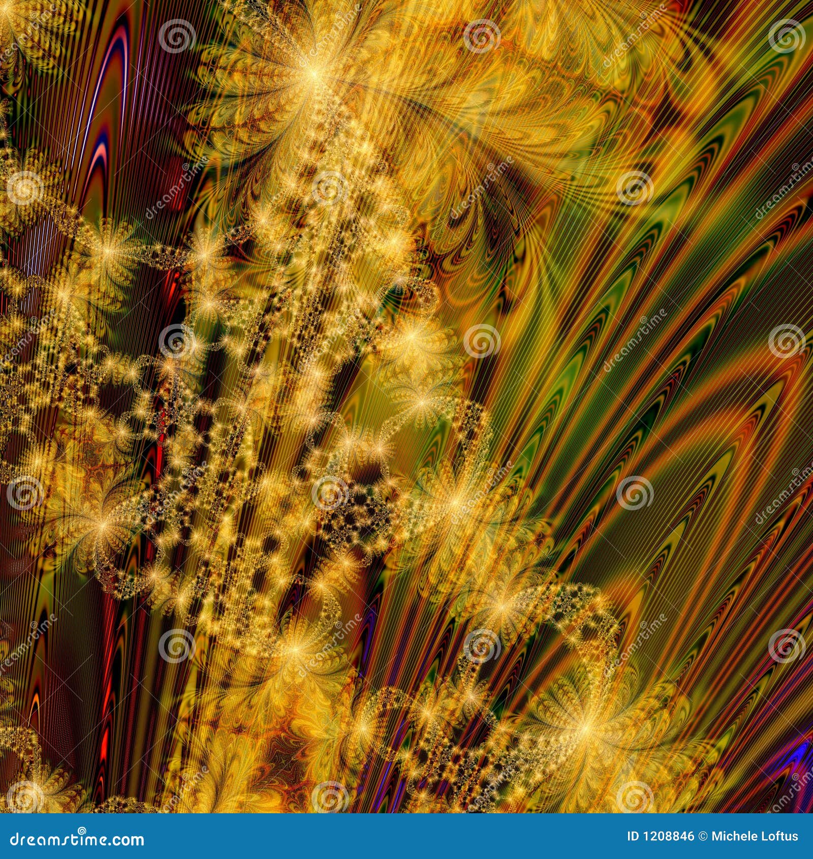 Abstract Background Design of Chaotic Golden Fireworks Stock ...
