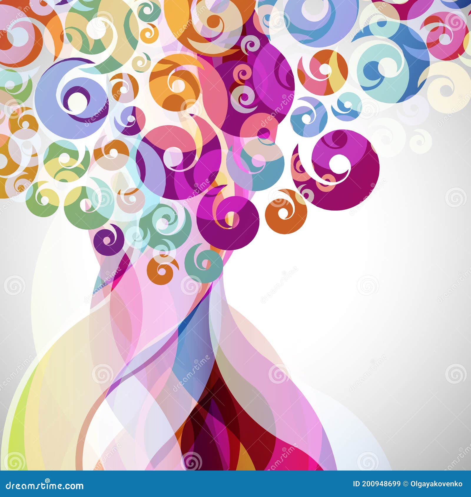 Abstract Background with Wave, Curl Design Elements. Vector Stock ...