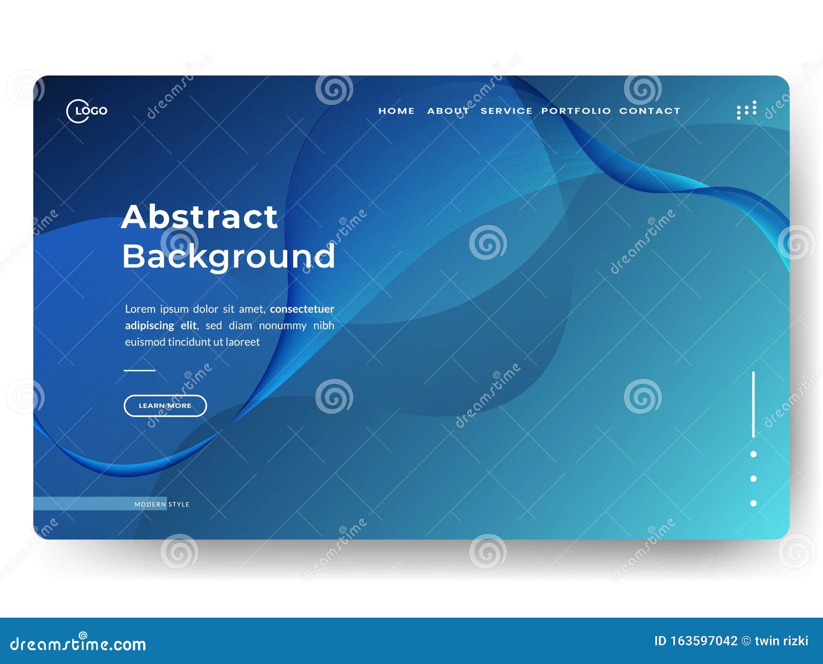 Abstract Background Design. Landing Page Template. Web Page Design for ...