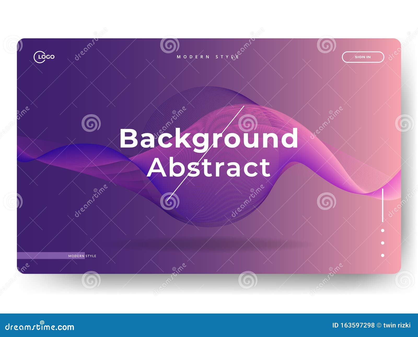 Abstract Background Design. Landing Page Template. Web Page Design for ...