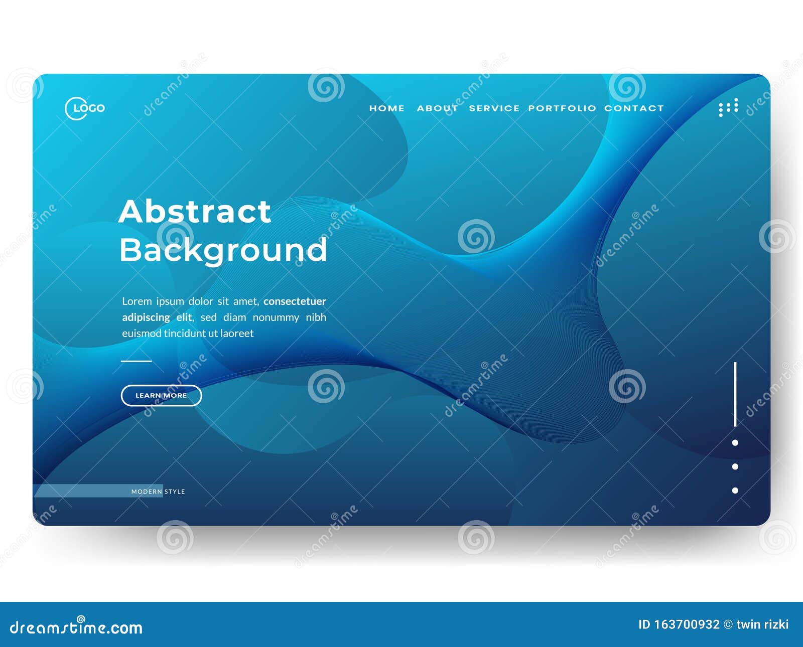 Abstract Background Design. Landing Page Template. Web Page Design for ...