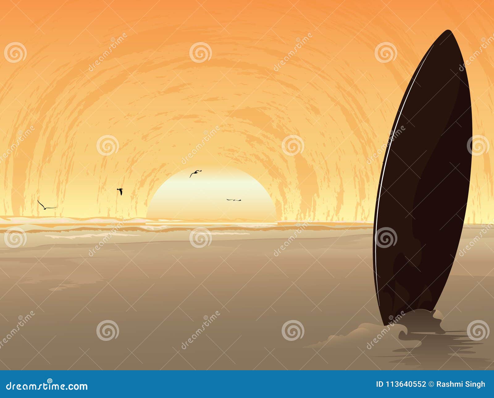 Abstract Background Design with Sun and River, Nature Wallpaper Vector ...