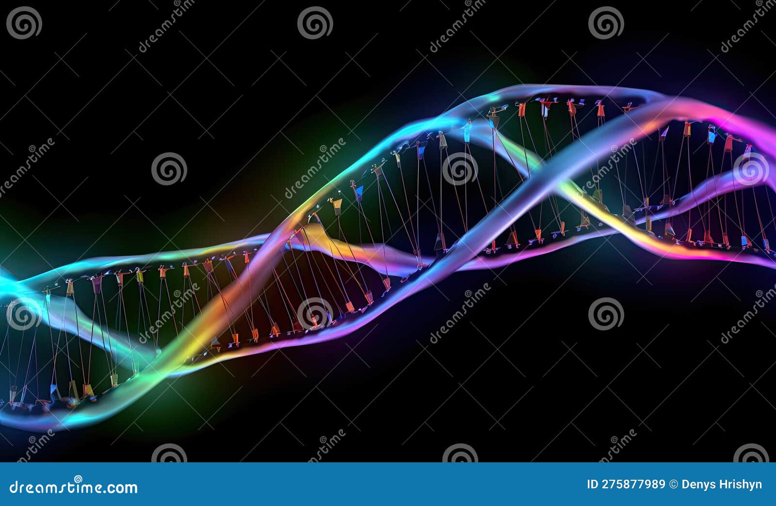 Abstract Background with Detailed DNA Structure Creating Using ...