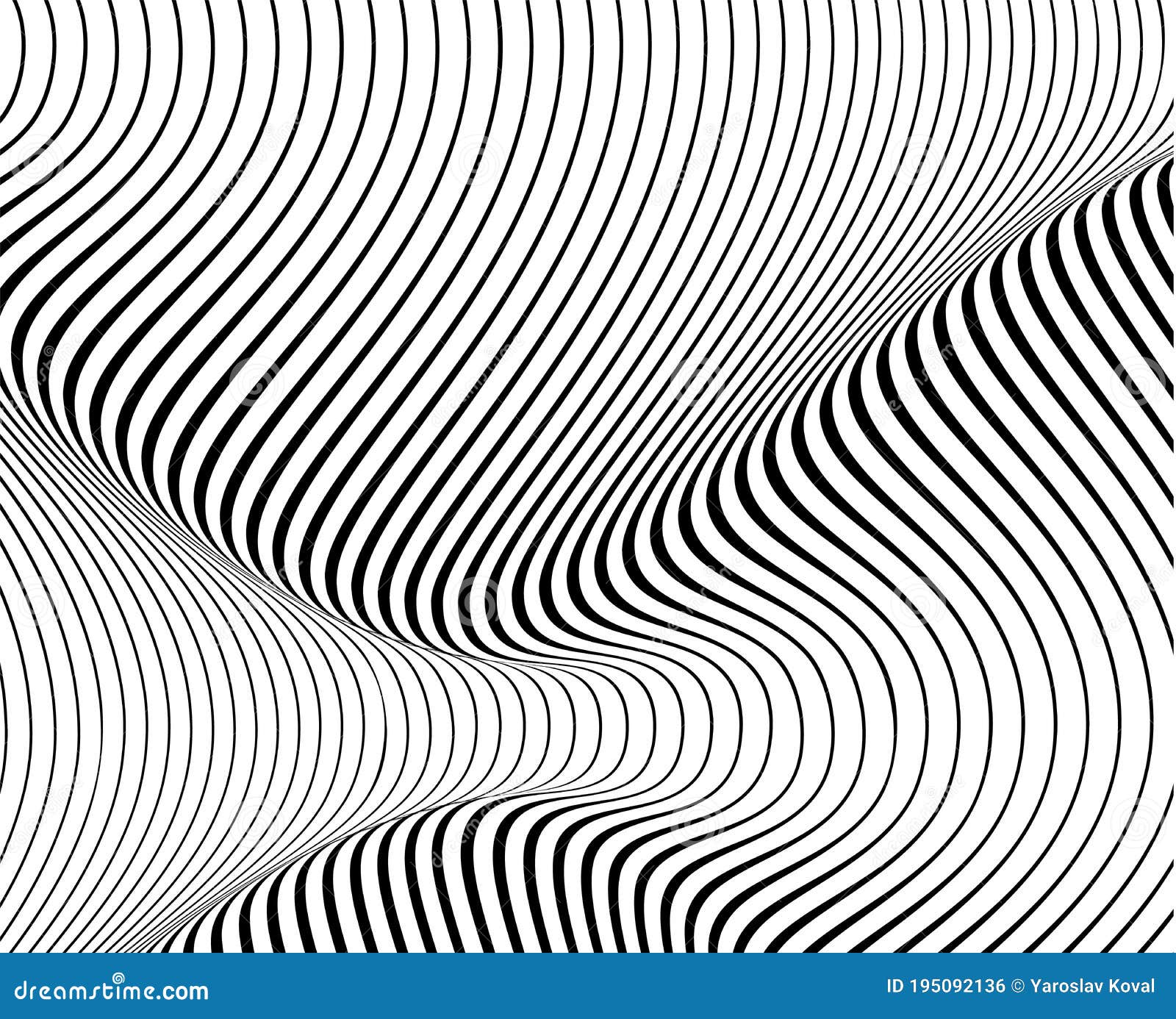 Abstract Background of Diagonal Lines Curved in a Sinusoid. Long Smooth ...