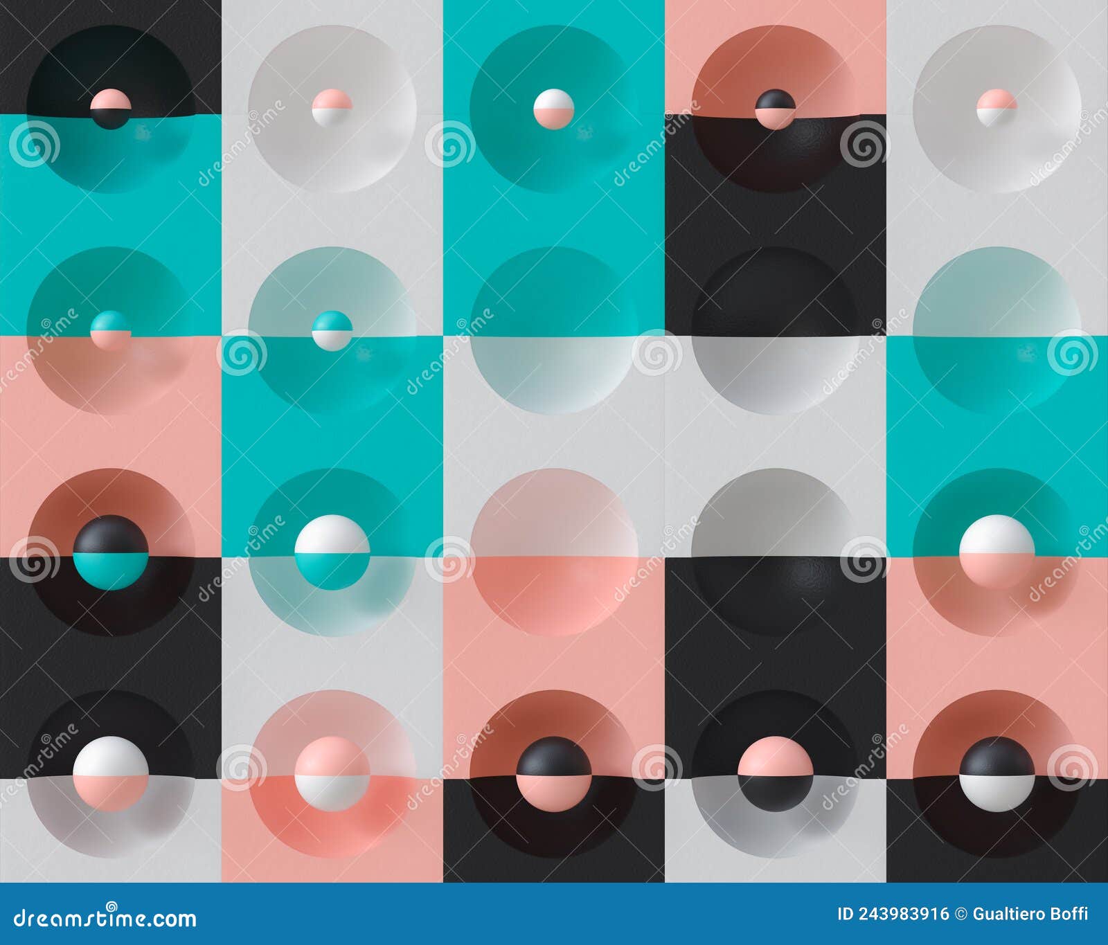 Abstract Background in Different Colors and Concave Shapes and Spheres ...