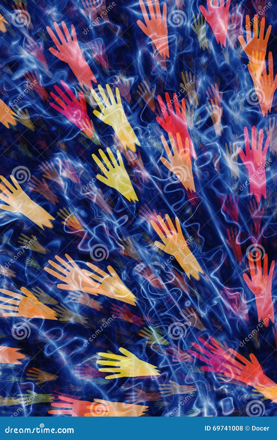 Abstract Background from Different Open Hands Stock Illustration ...