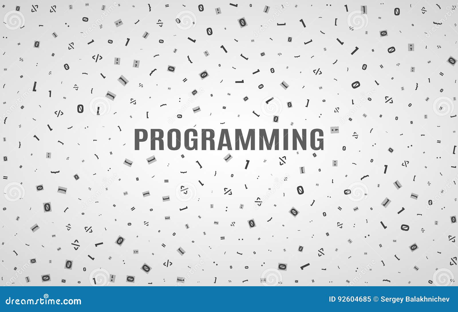 Abstract Background from Different Programming Symbols. Hi-tech and ...