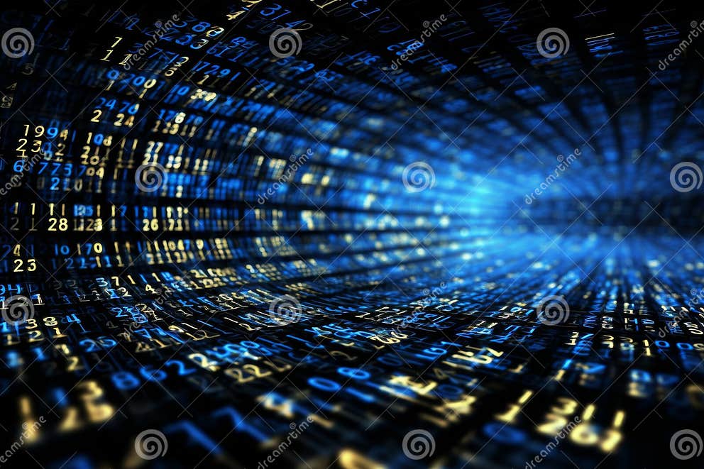 Abstract Background of Digital Binary Code on Computer Monitor Screen, Technology Concept Stock ...