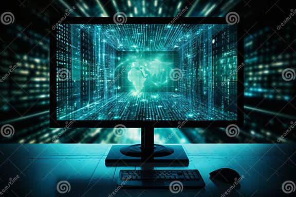 Digital Binary Code Computer Screen Background, Technological Data ...