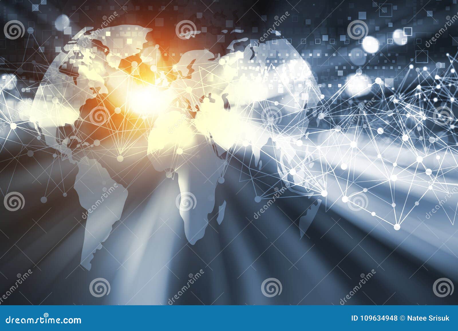 Abstract Background Digital Global Network Connection Design Stock ...