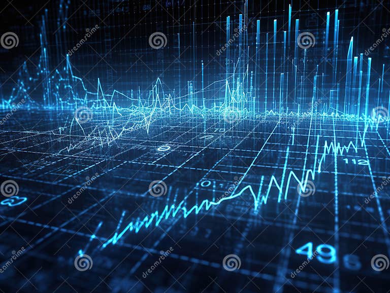 Abstract Background with Digital Graph. Stock Illustration ...