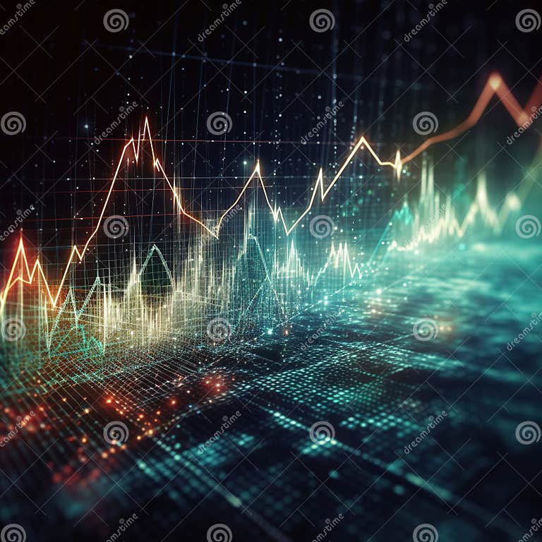 Abstract Background with Digital Graph. Stock Illustration ...