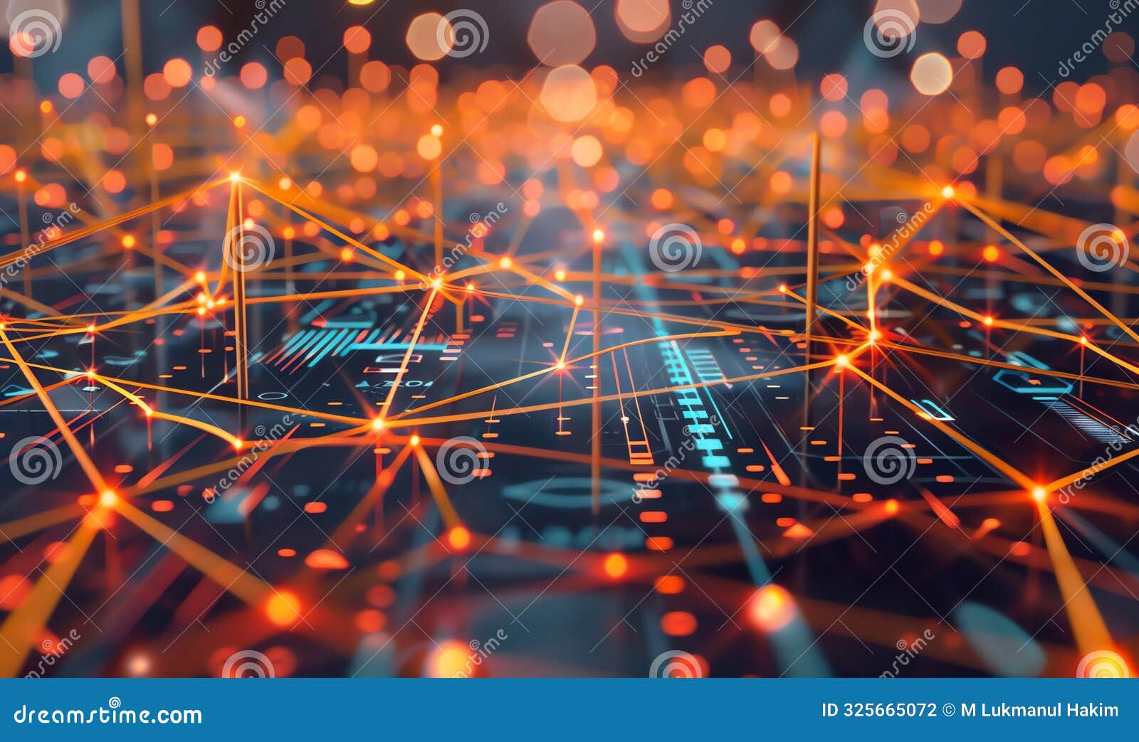 Abstract Background of Digital Network and Data Connection Lines ...