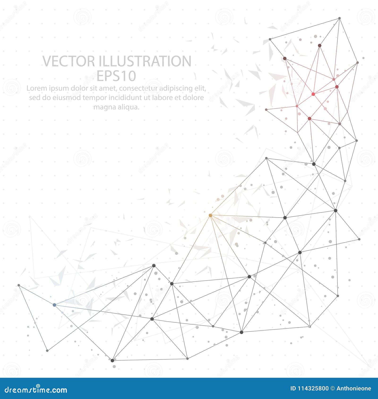 Abstract Background Digitally Drawn Low Poly Triangle Wire Frame. Stock ...