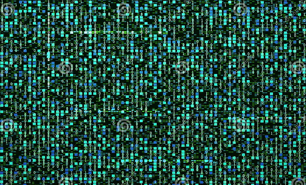 Abstract Background with Digits. Binary Numbers Computer Screen. Stock Illustration ...