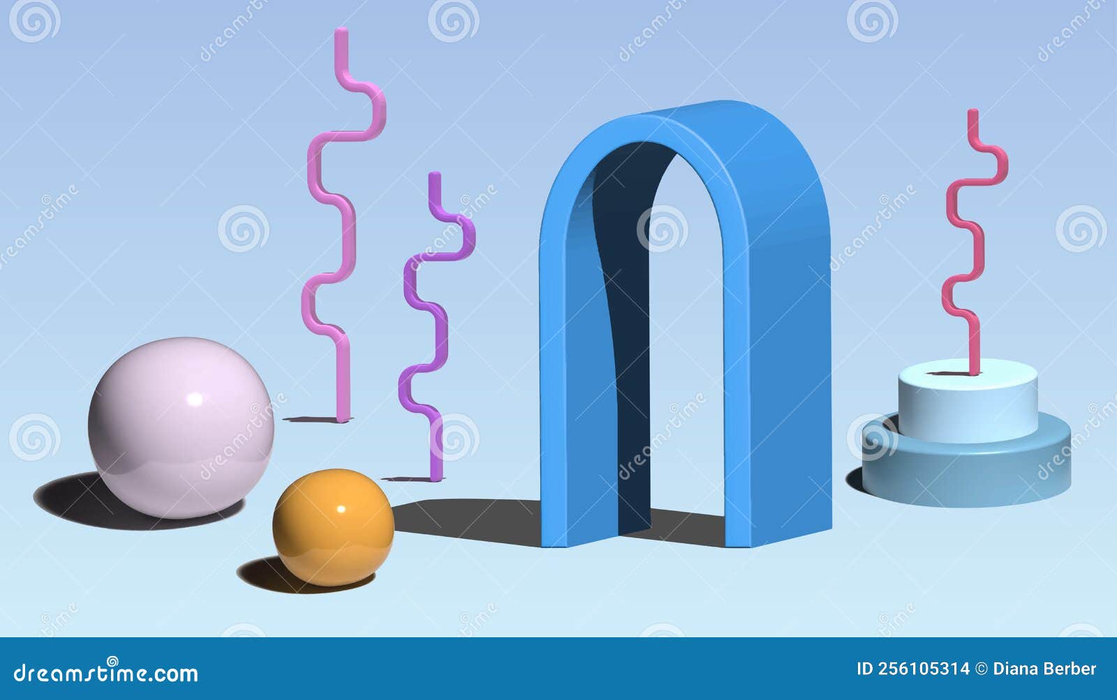 Abstract Background with Dimensional Forms, 3d Vector Illustration with ...