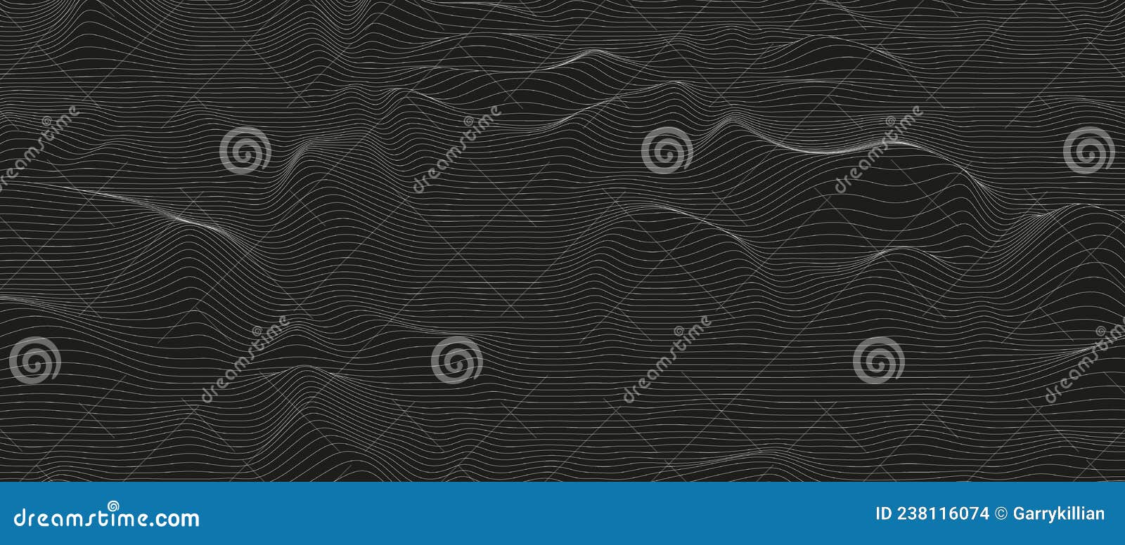 Abstract Background with Distorted Line Shapes on a Black Background ...