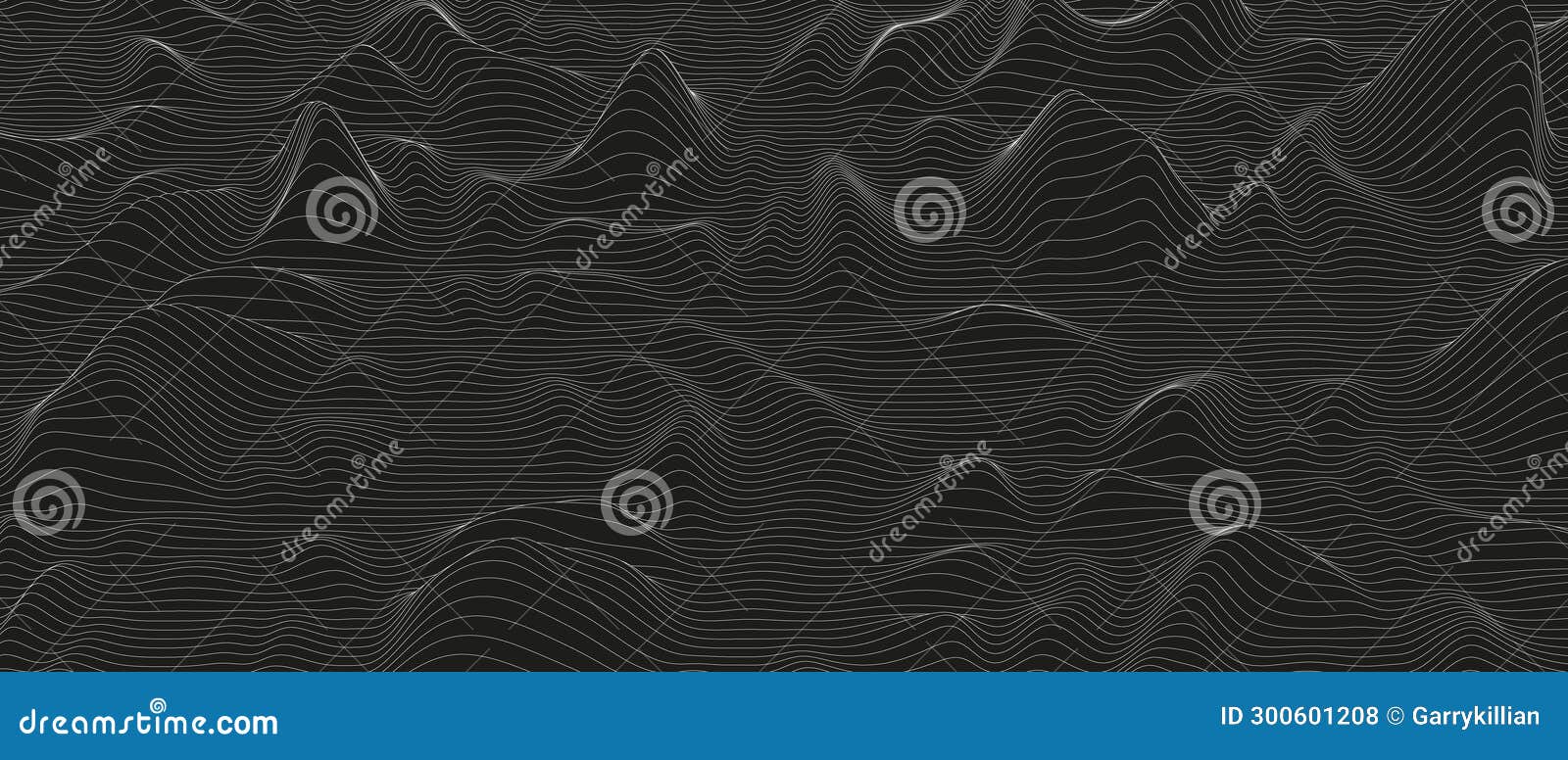 Abstract Background with Distorted Line Shapes on a Black Background ...