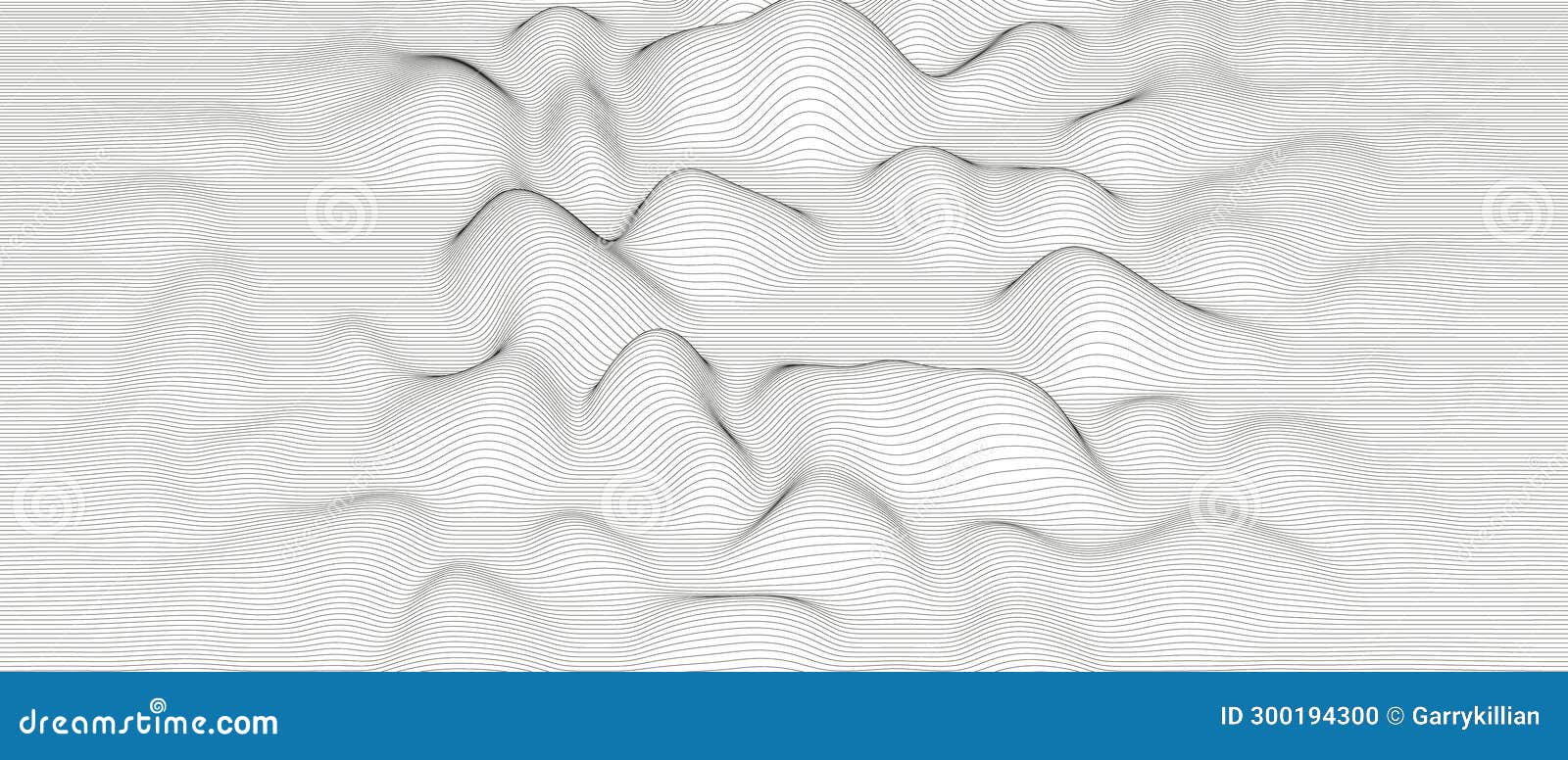 Abstract Background with Distorted Line Shapes on a White Background ...