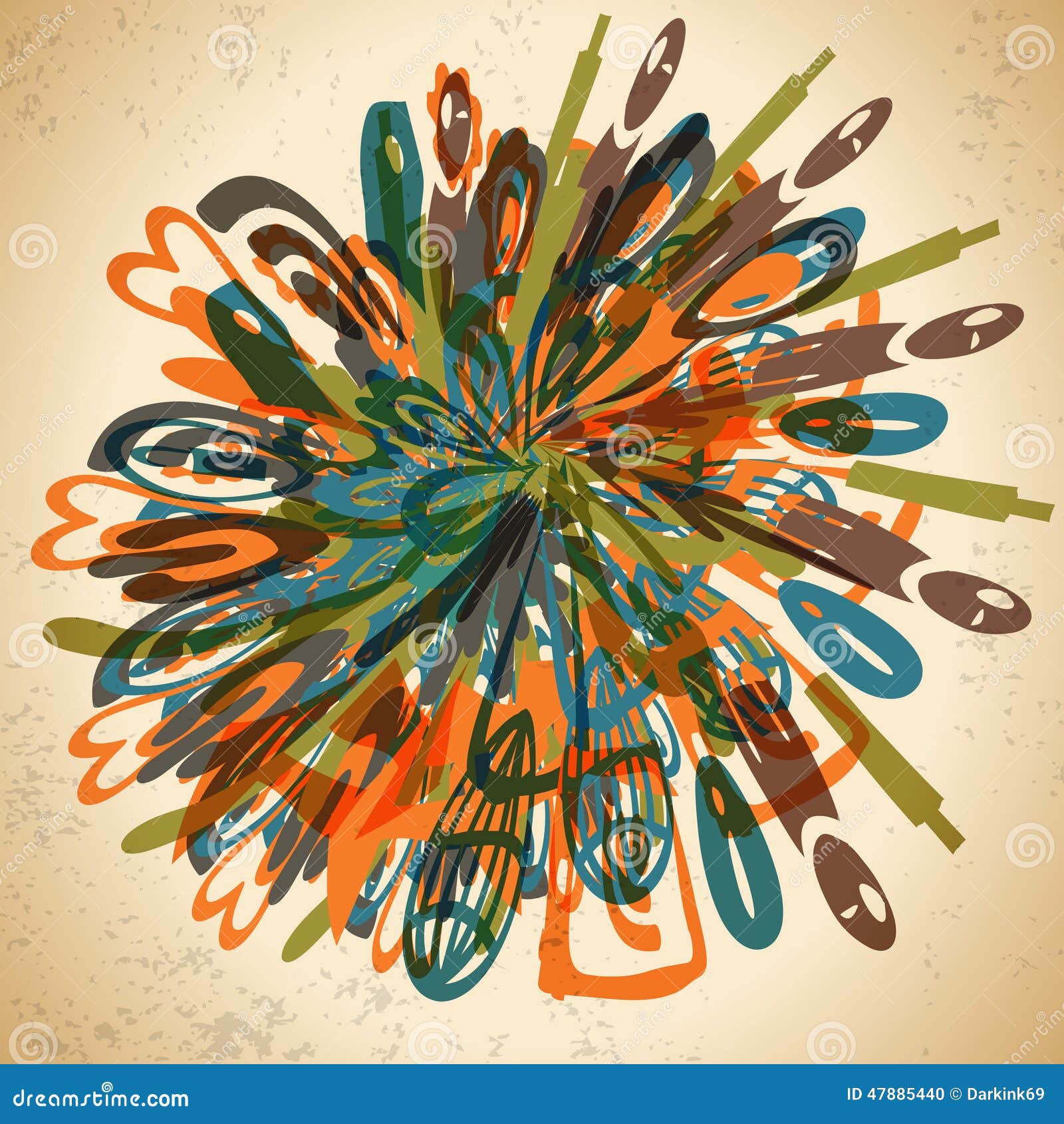 Abstract Background of Distorted Web Icons in Vintage Style Stock ...