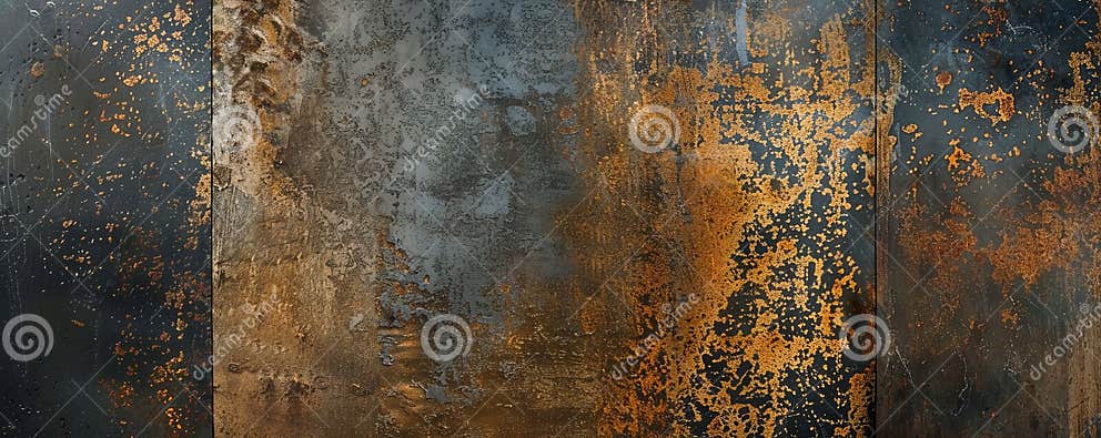 An Abstract Background with a Distressed Metallic Panel, Displaying a ...