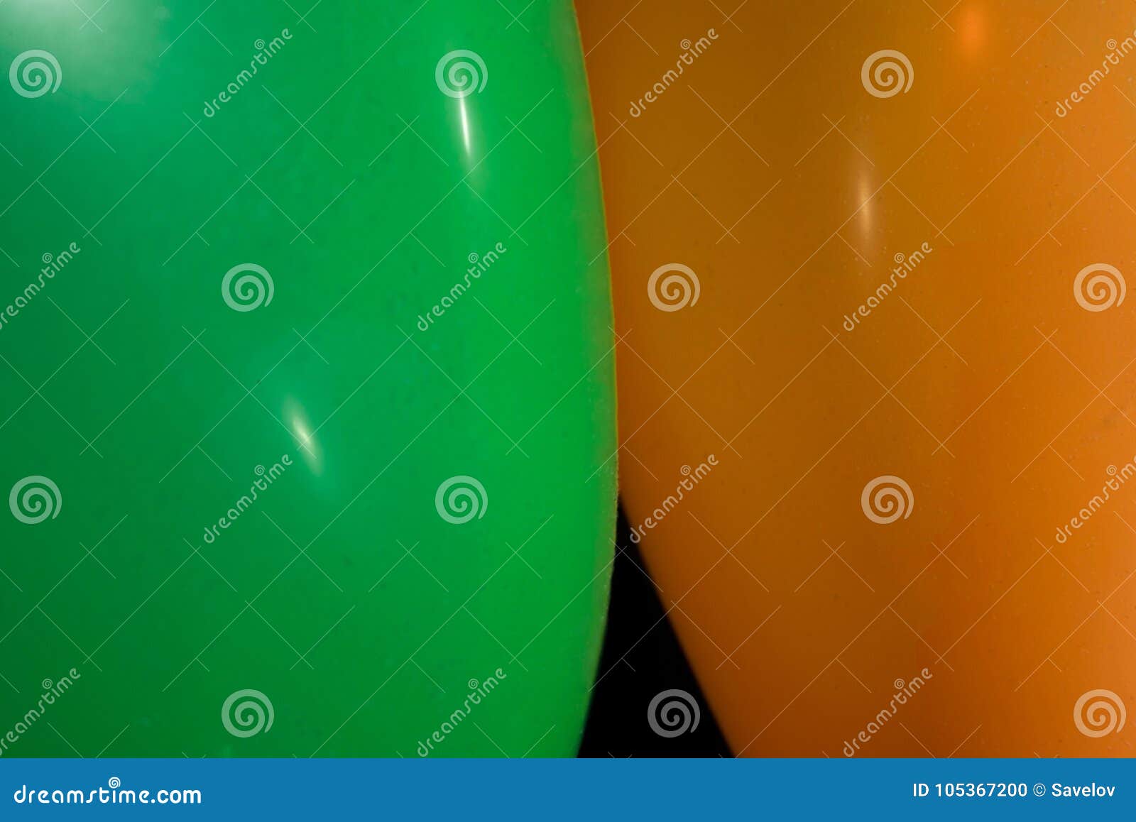 Abstract Background Divided in Half from Two Balloons of Green and ...