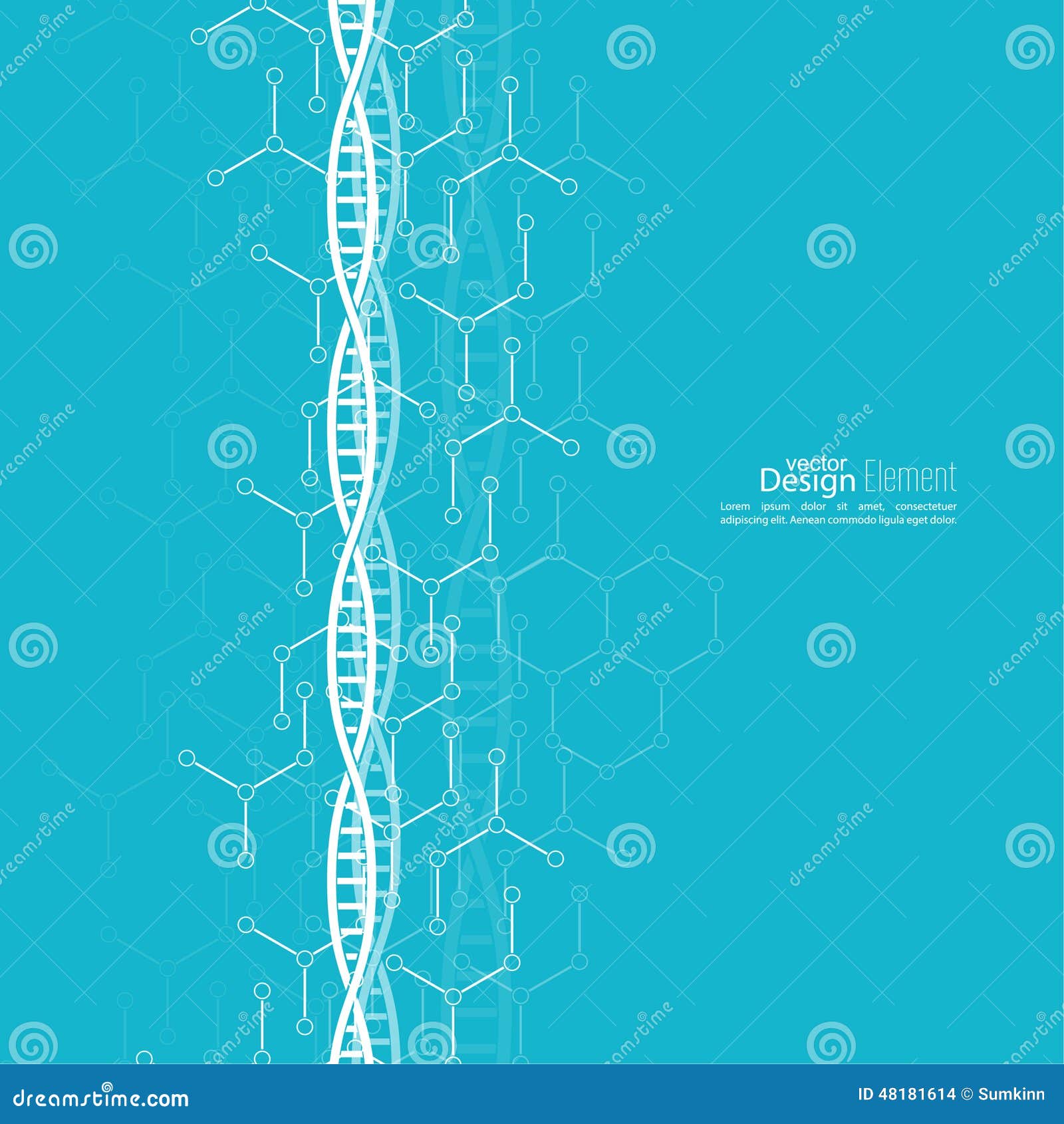 Abstract Background with DNA Molecule Structure Stock Vector ...