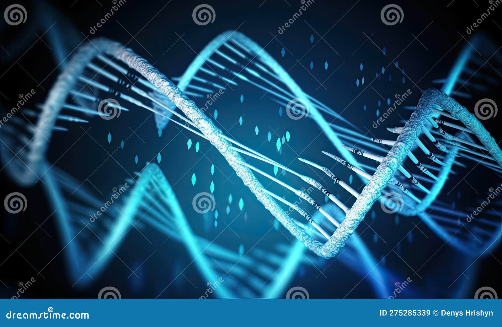 Abstract Background with DNA Structure and Molecules Creating Using ...