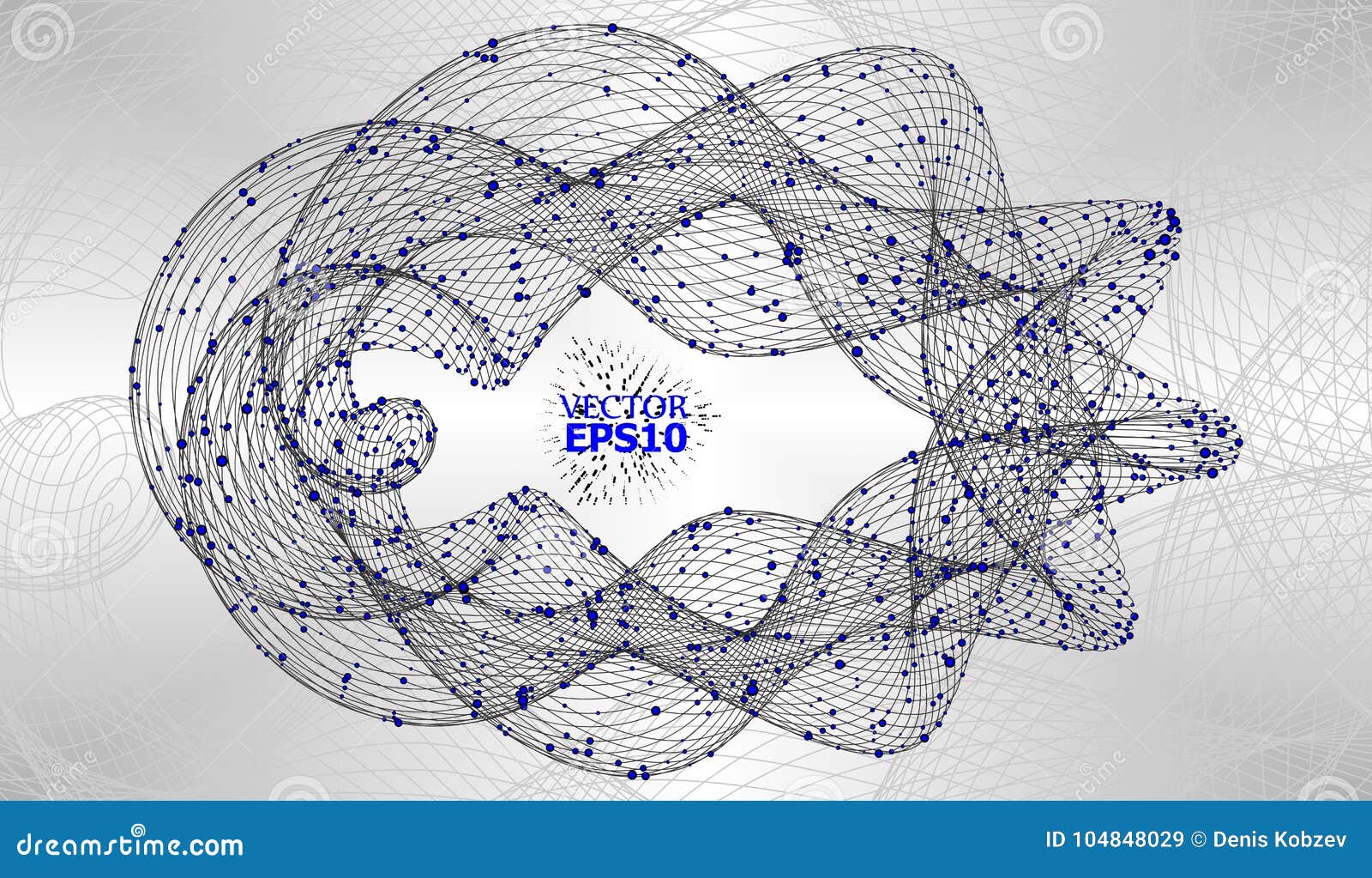 Abstract Background with Dots Array and Lines. Connection Structure. Geometric Modern Technology ...