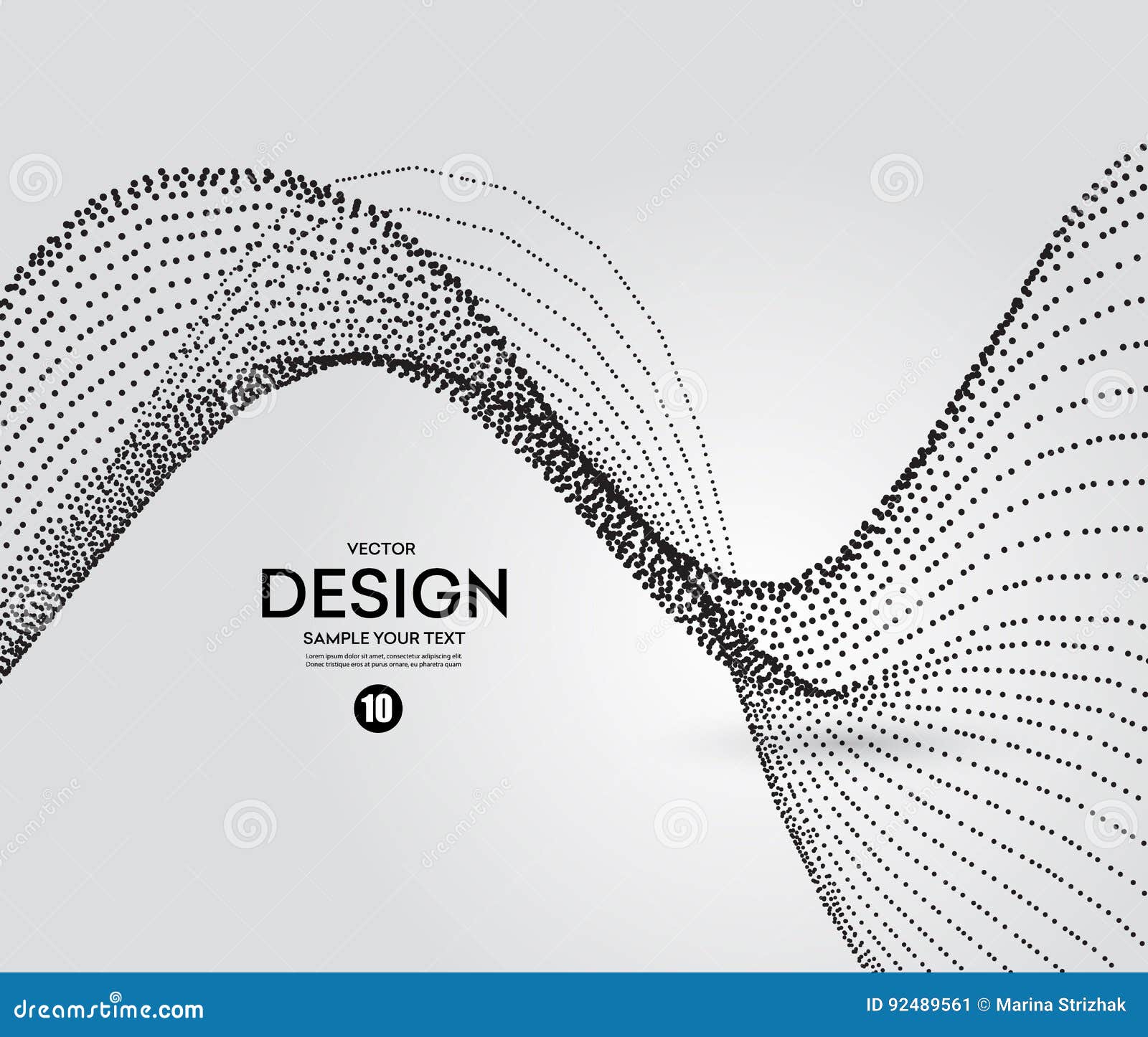 Abstract Background with Dots Lines. Vector Particles. Halftone Wavy ...