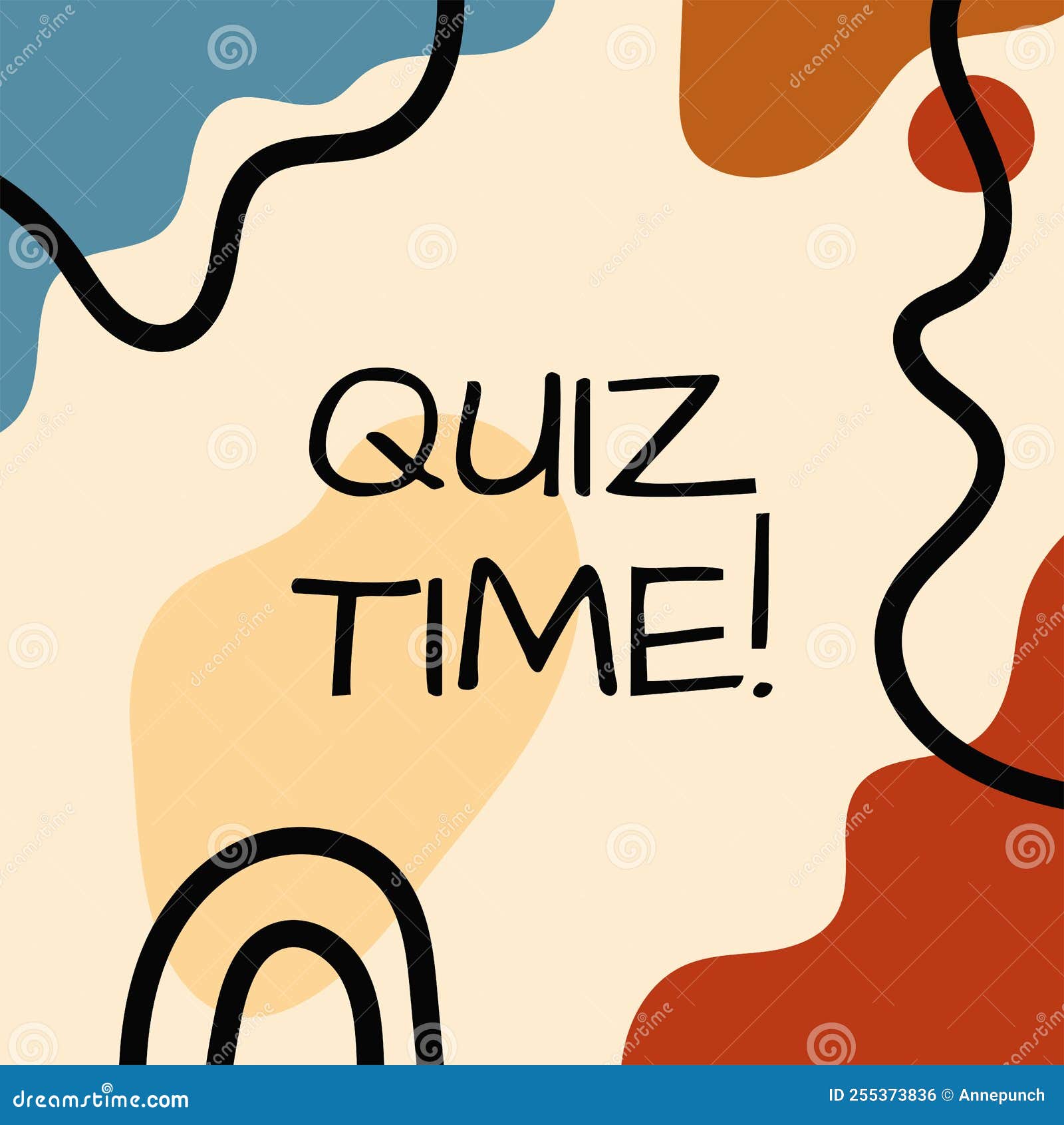 Abstract Background Drawn by Hand. Text Quiz Time! Stock Illustration ...