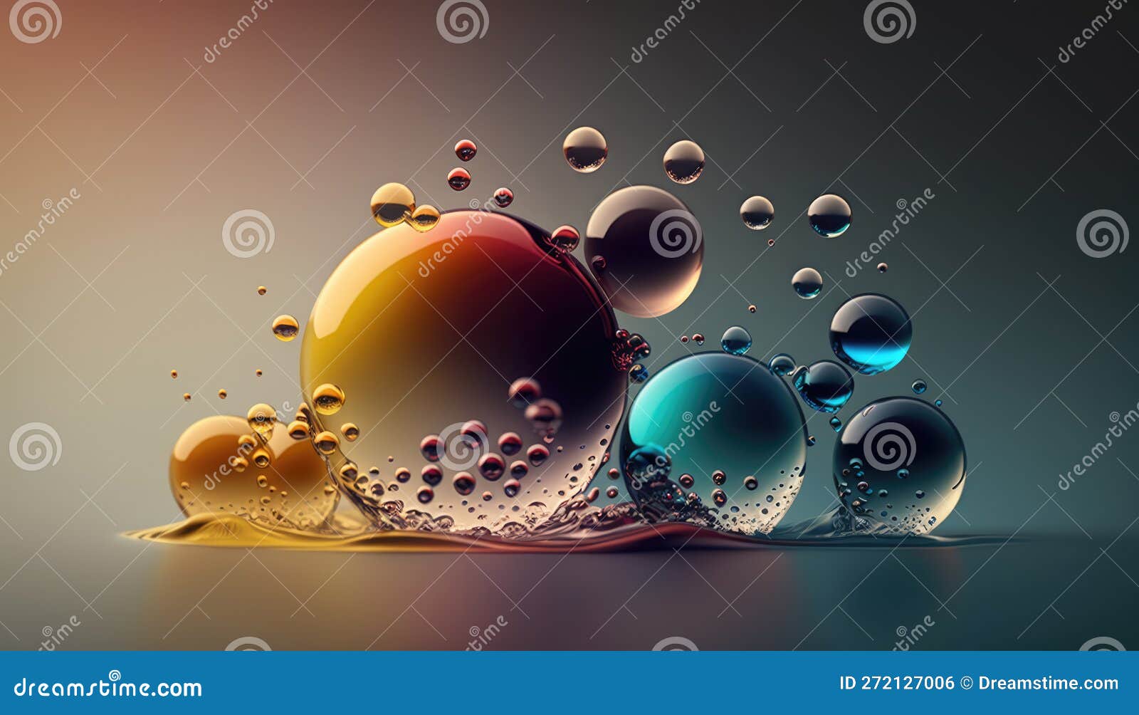Abstract Background of Drops with Liquid Effect of Colored Bubbles ...