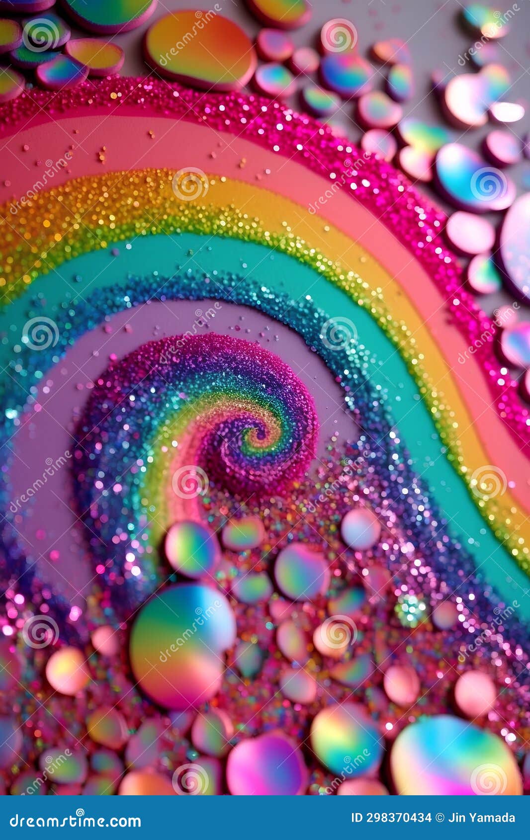 Abstract Background with Drops of Water on the Water, Rainbow Colors ...