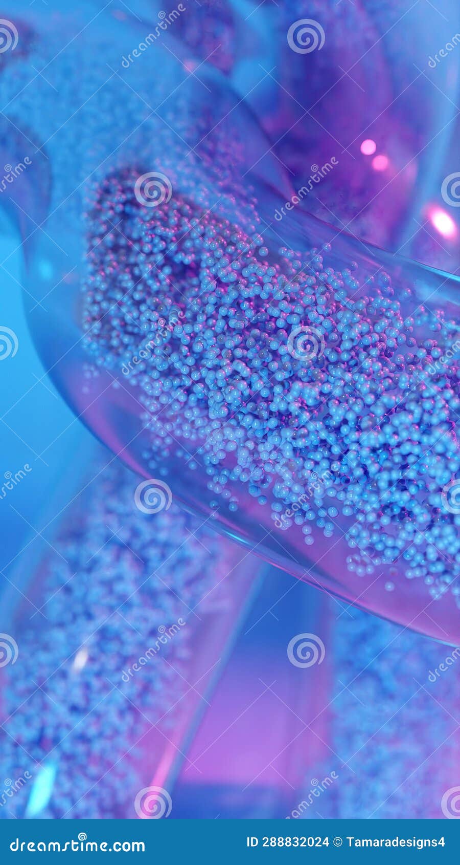 Abstract Background Dynamic 3D Particles in Glass Tubes Stock ...