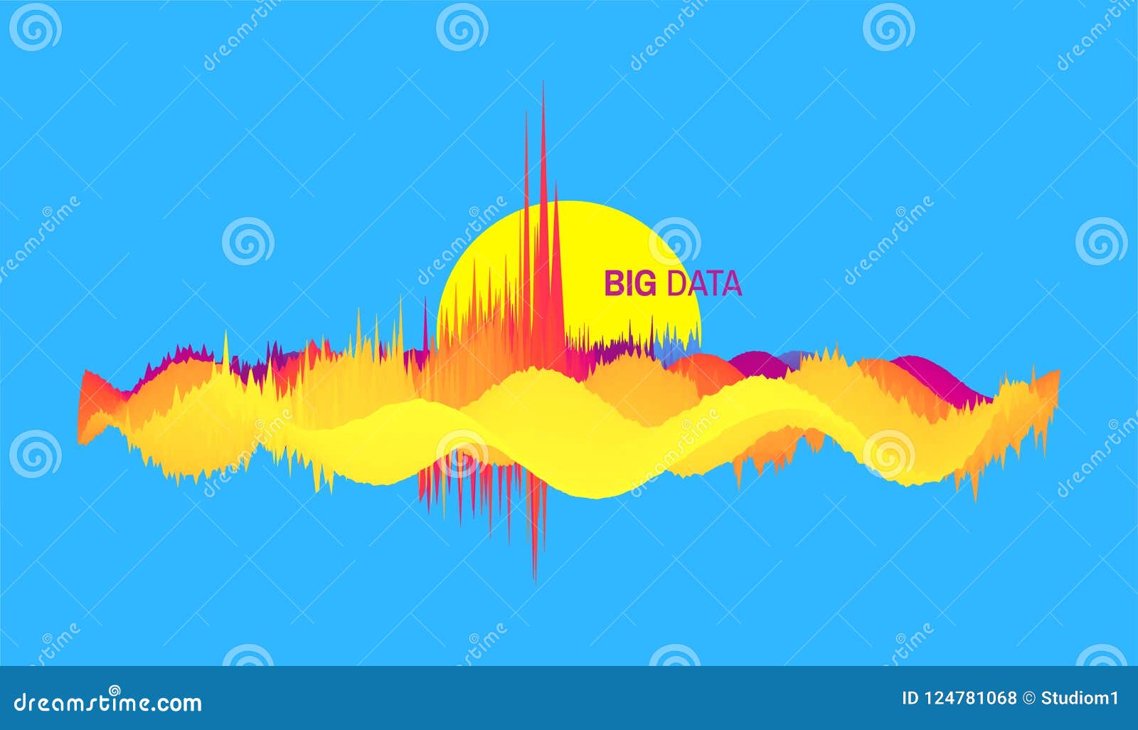 Abstract Background with Dynamic Effect. Futuristic Technology Style. Big Data Graph ...