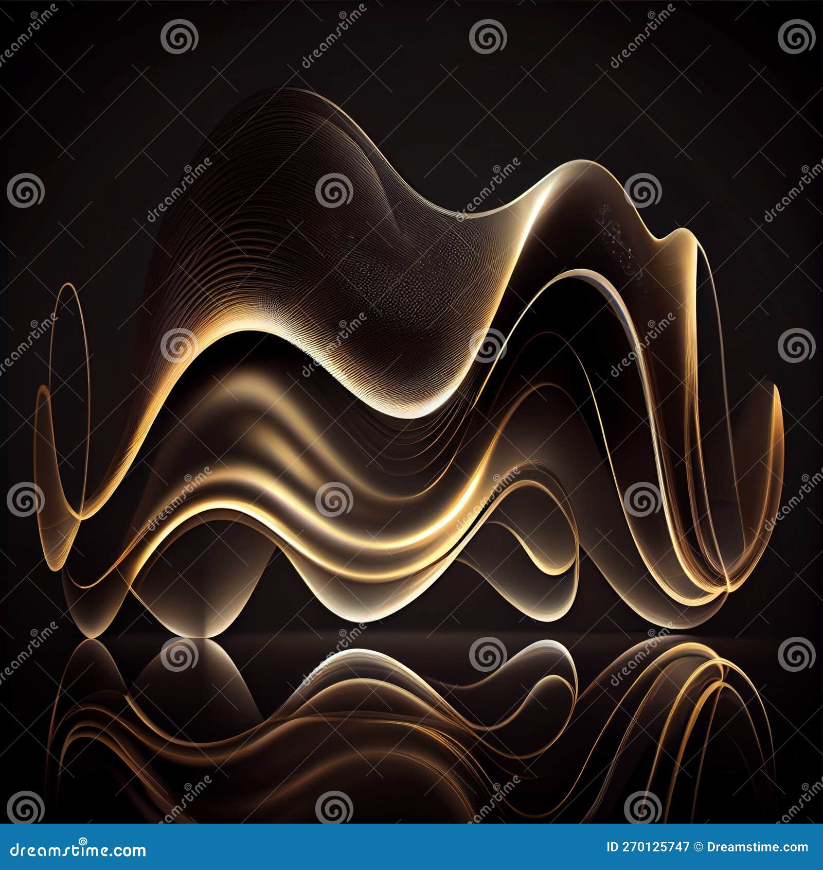 Abstract Background with Dynamic Golden Waves Stock Illustration ...