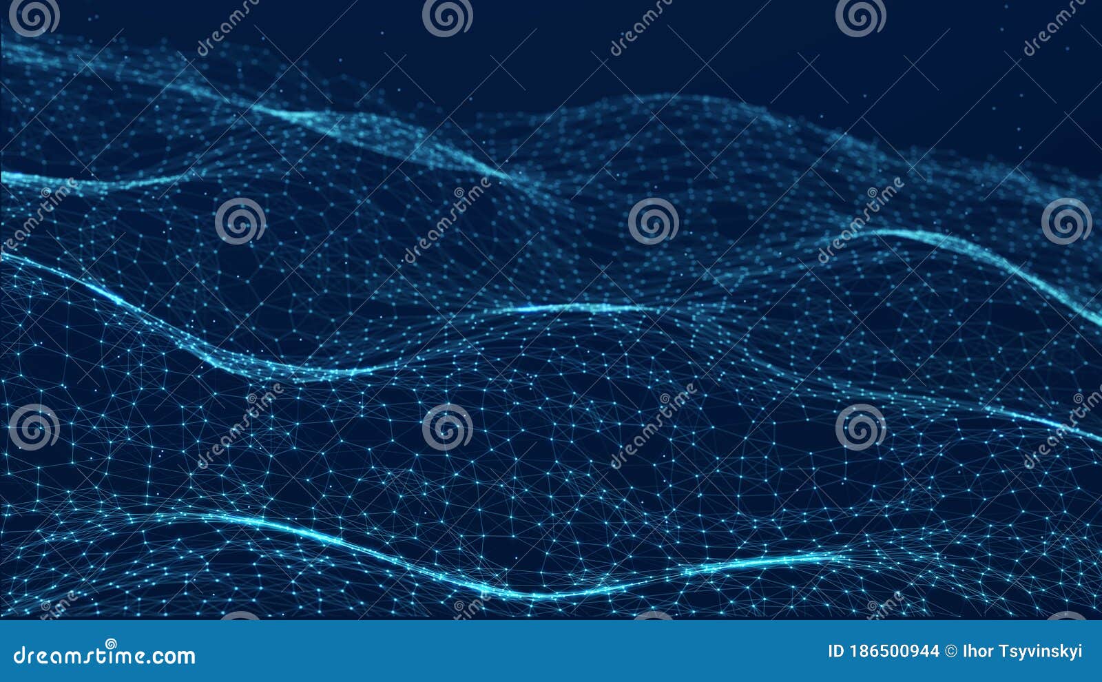 Abstract Background with Dynamic Wave. Digital Wave of Glowing ...