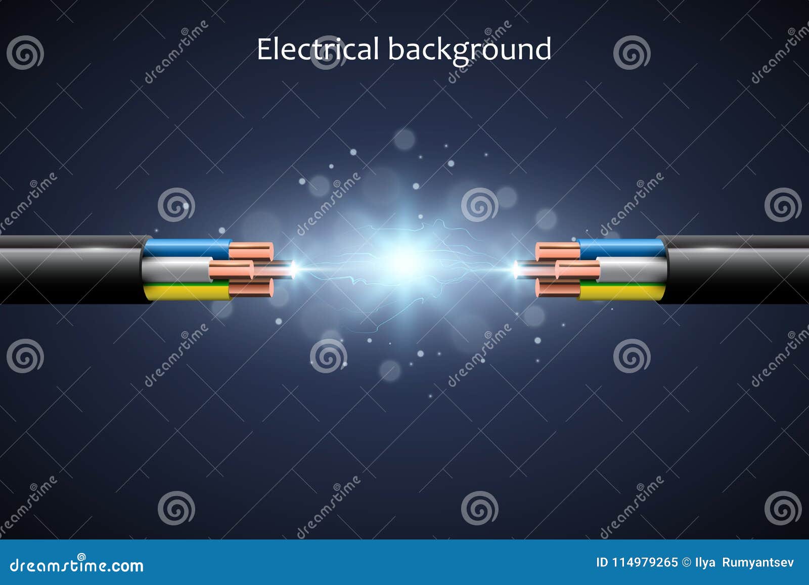Abstract Background with Electrical Cables Stock Vector - Illustration ...