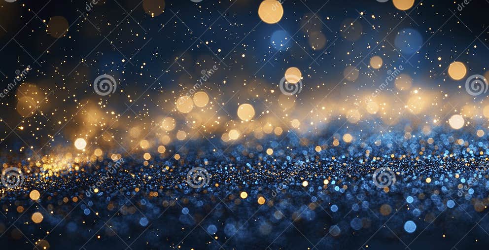 Abstract Background with Elegant and Sharp Dark Blue and Gold Particles ...
