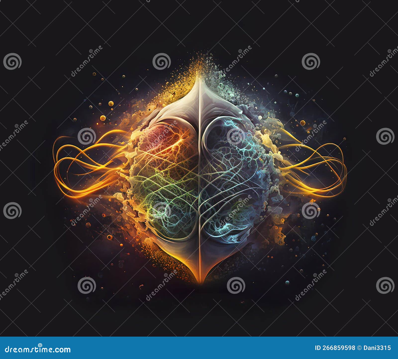 Abstract Background with Energy Flow and Particles Stock Illustration ...
