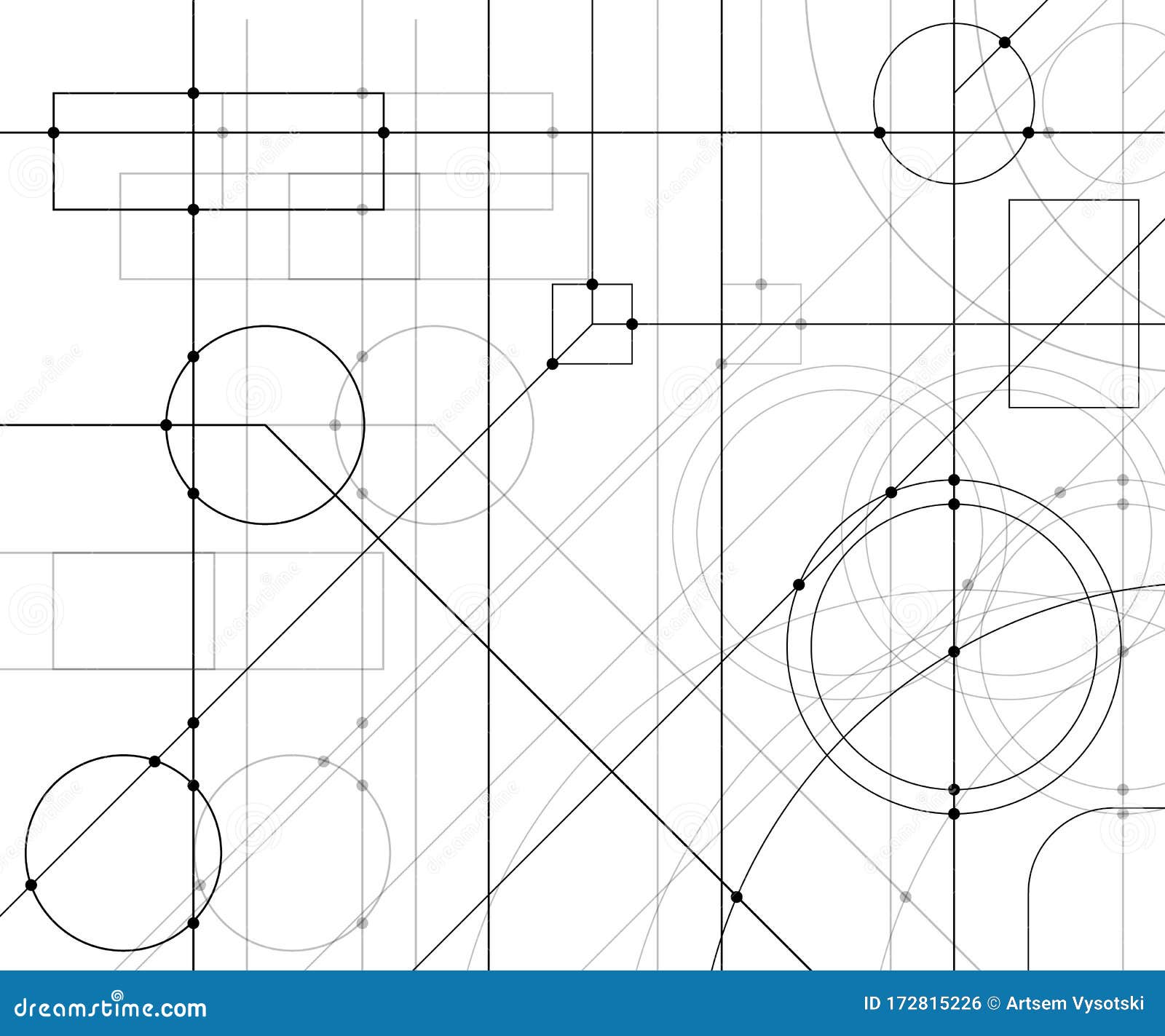 Abstract Background of Engineering Drawing. Technological Wallpaper ...