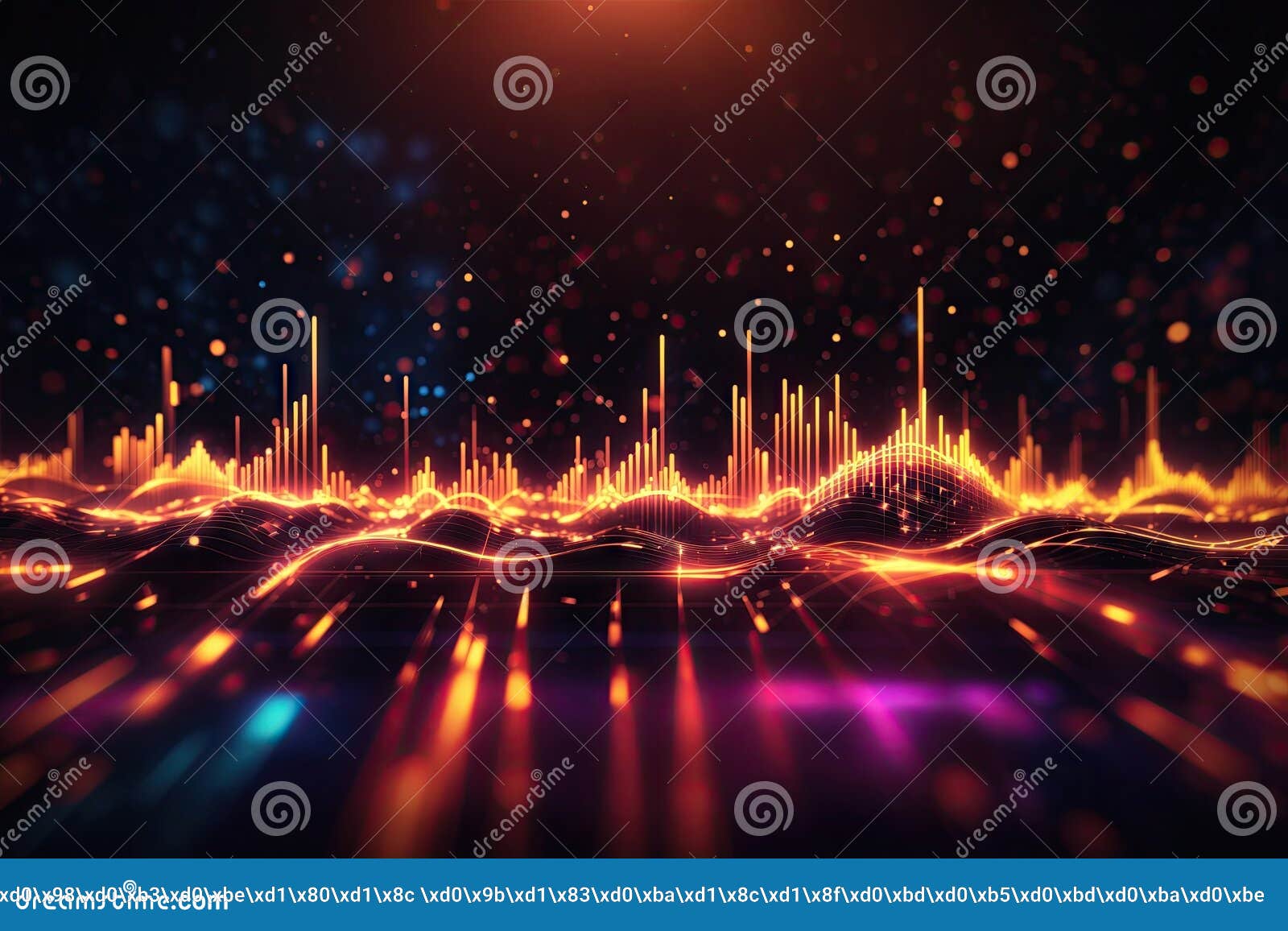 Abstract Background with Equalizer Effect Neon. Ai Generative Stock ...