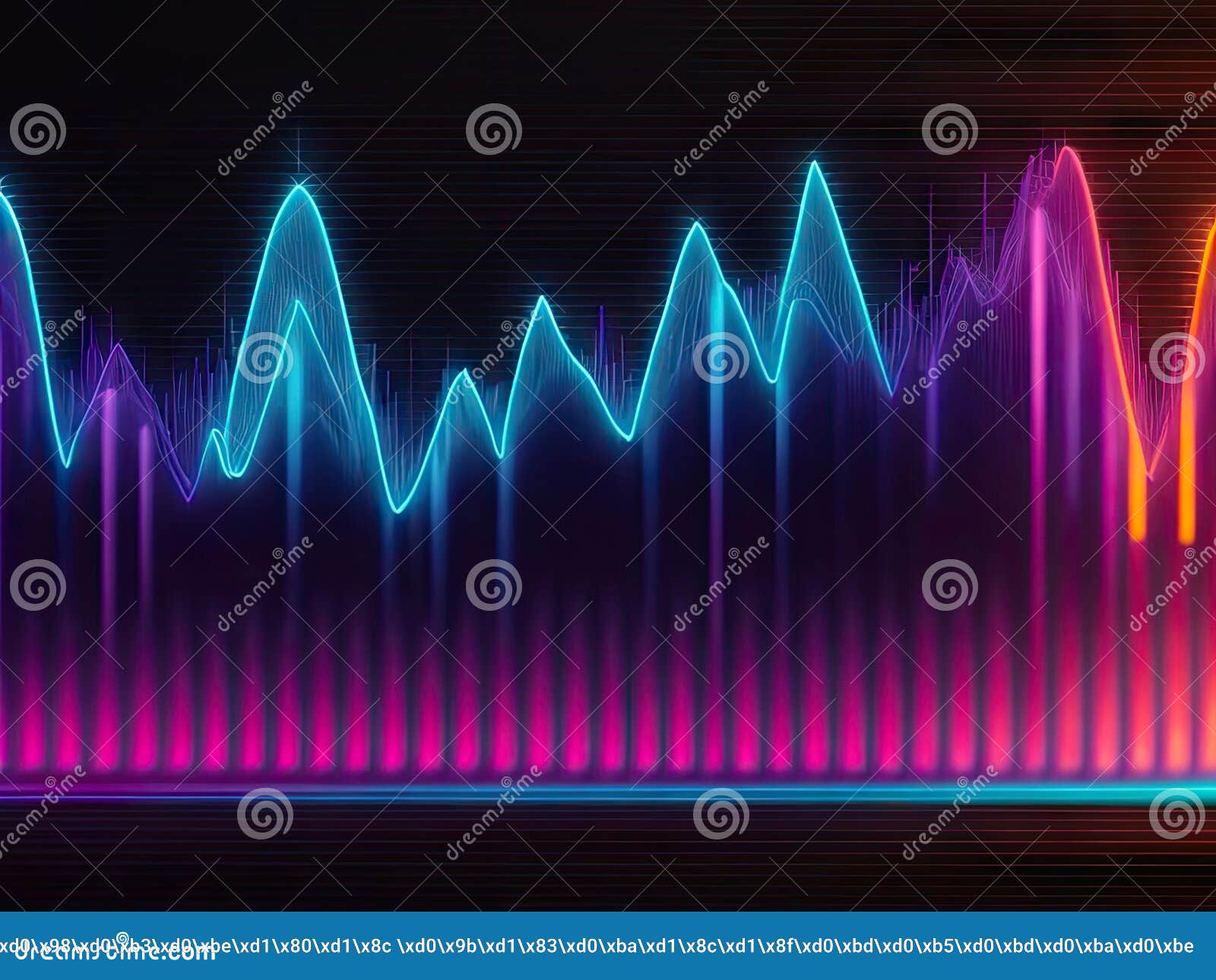 Abstract Background with Equalizer Effect Neon. Ai Generative Stock ...