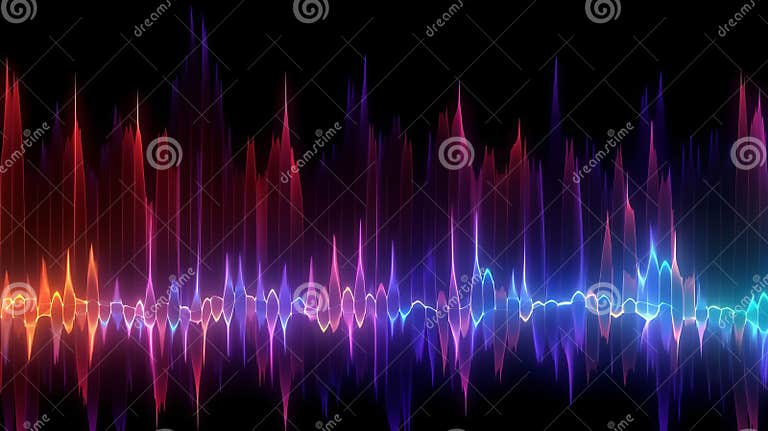 Abstract Background with Equalizer Effect. Neon Lights Stock Image ...