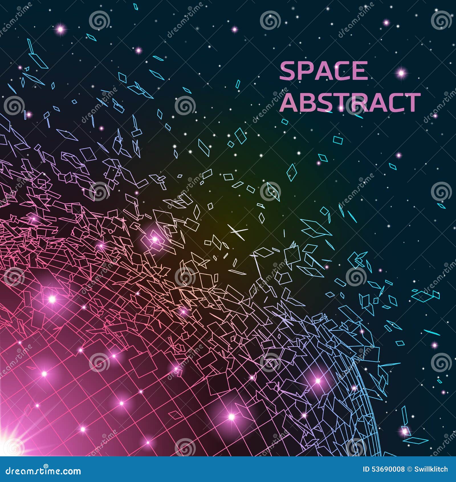 Abstract Background with Exploded Shiny Grid Stock Vector ...