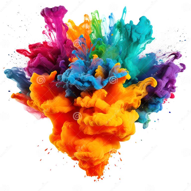 Abstract Background, Exploding Paint. Quick Shot Isolated Stock ...