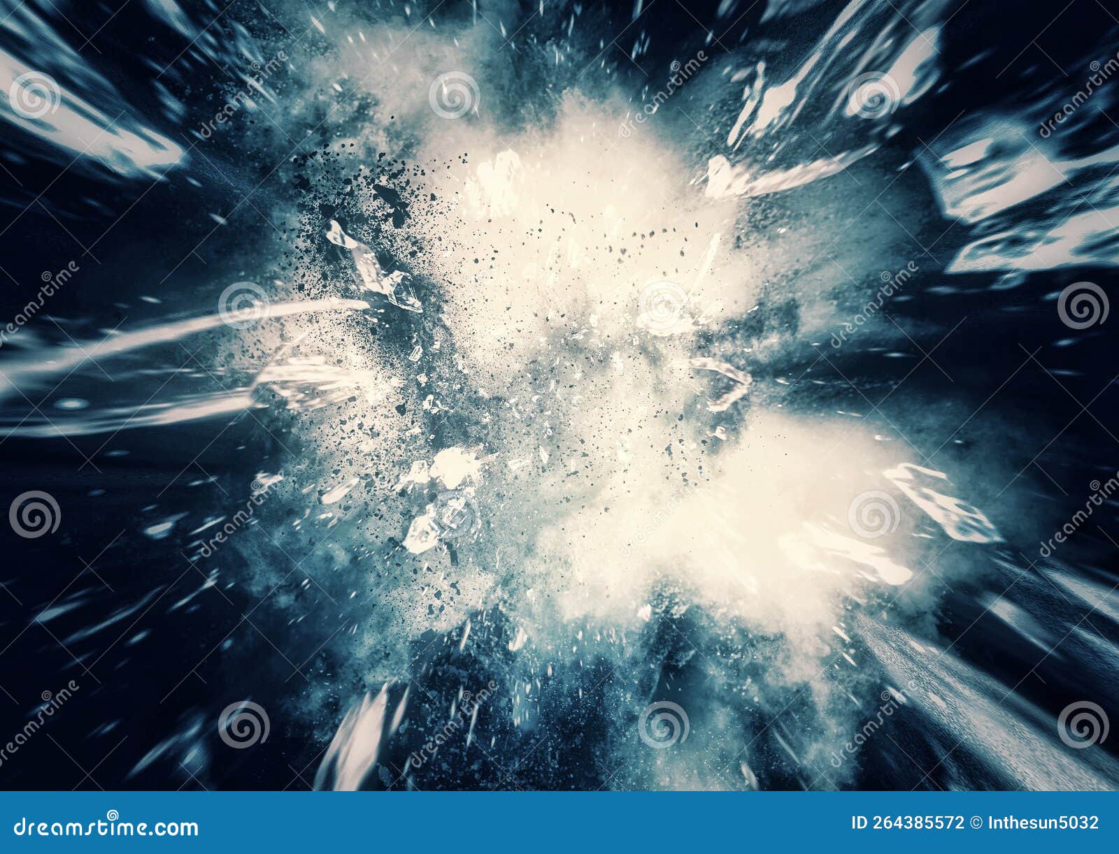 Abstract Background with Explosion and Flying Debris Stock Illustration ...