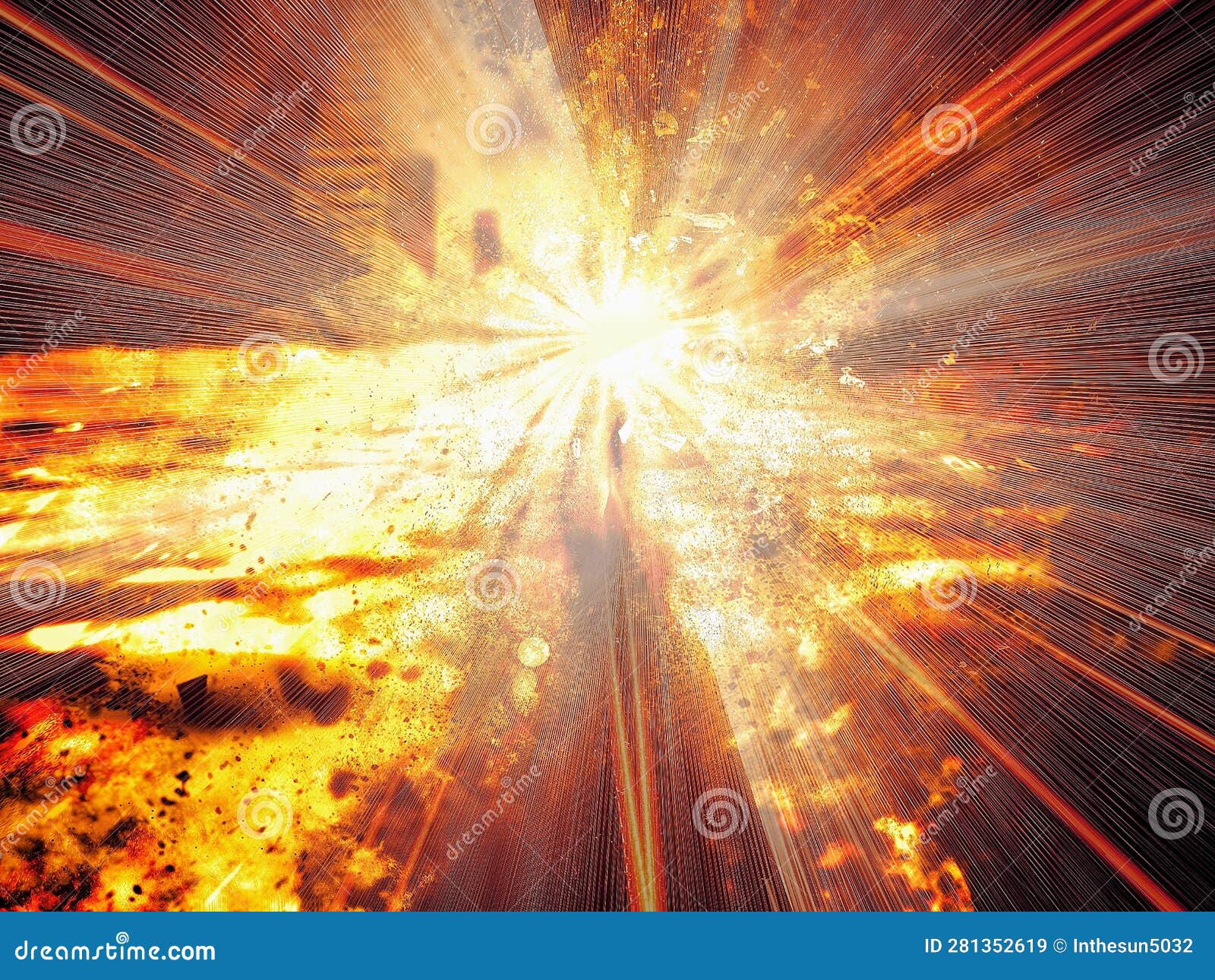 Abstract Background with Explosion and Flying Debris Stock Image ...