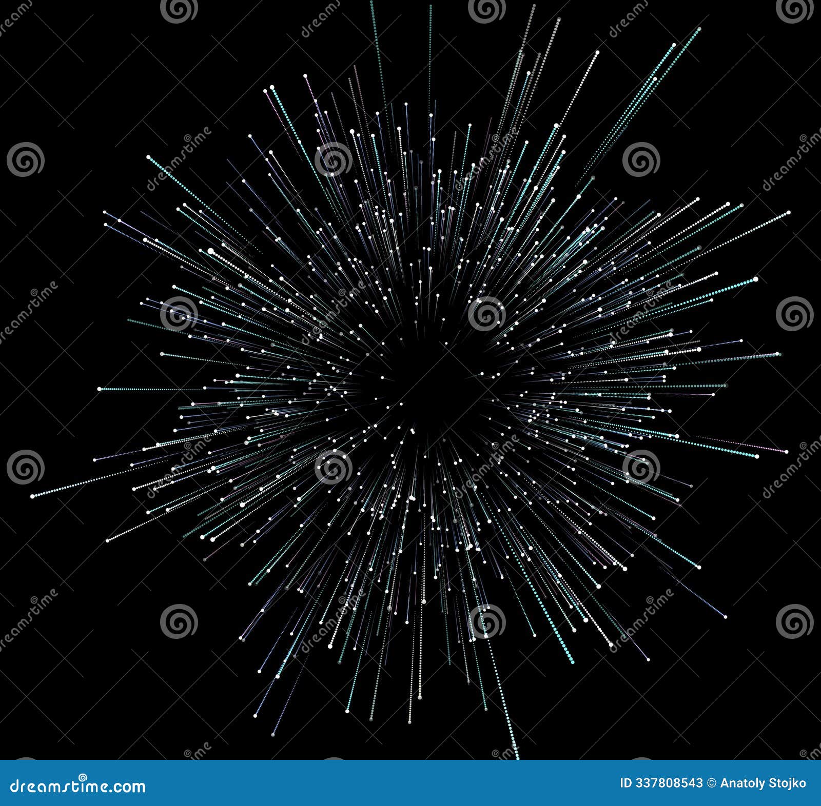 Abstract Background Explosion with Lines from Dots and Particles ...
