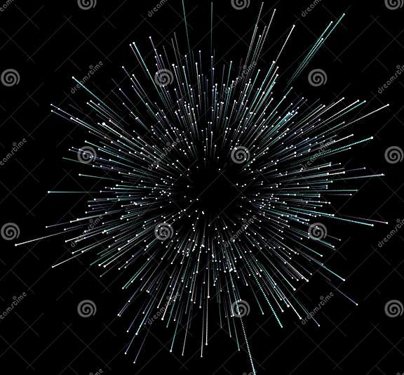 Abstract Background Explosion with Lines from Dots and Particles ...